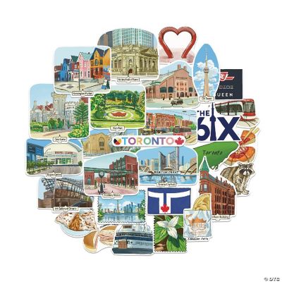 Navy Peony Trendy Toronto Travel Stickers (28pcs) - T-Dot, Queen City ...