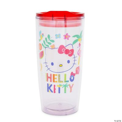 Sanrio Hello Kitty Tropical Plastic Travel Tumbler With Lid Holds 20 ...