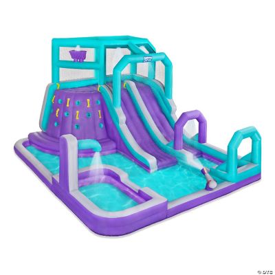 Mega Climb N’ Go Inflatable Water Slide Park with Climbing Wall & Pool ...