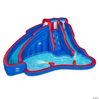 Double Dip Inflatable Water Slide Park with Climbing Wall, 2 Slides ...