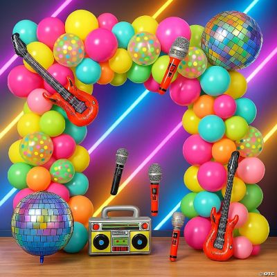 Retro 90s 80s Balloon Kit with foil decor for hip hop theme birthdays ...