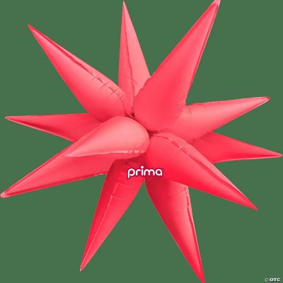 Prima - Red - Neon Starburst Inflatable Decoration | Oriental Trading