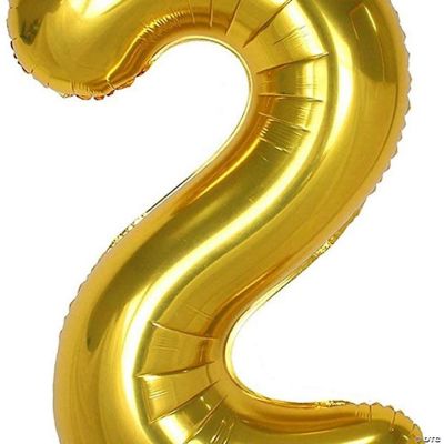 Edge Collections - 34" - Gold - Foil Numbers 2 | Oriental Trading