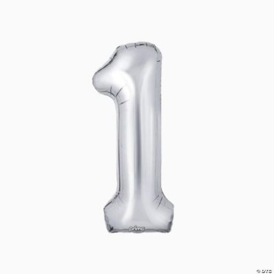 Prima - 16" - Silver - Foil Number Balloons | Oriental Trading