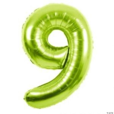 Edge Collections - 34" - Lime Green - Foil Number 9 | Oriental Trading