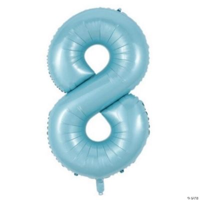 Edge Collections - 34" - Blue - Pastel Foil Number 8 | Oriental Trading