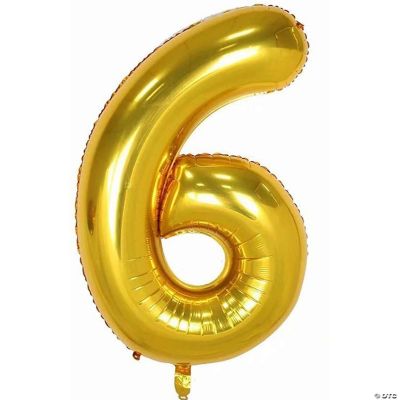 Edge Collections - 34" - Gold - Foil Number 6 | Oriental Trading