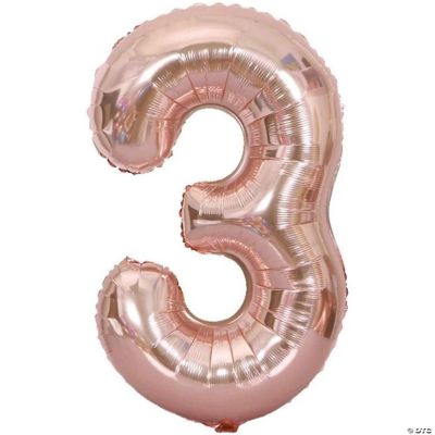 Edge Collections - Rose Gold - Foil Numbers 3 | Oriental Trading