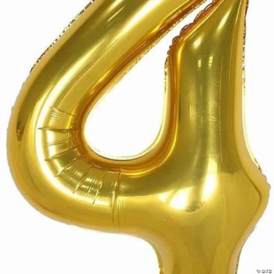 Edge Collections - 34" - Gold - Foil Numbers Four | Oriental Trading