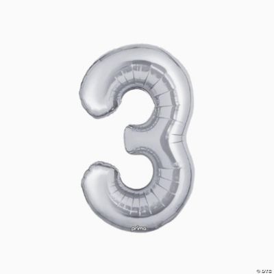 Prima - 16" - Silver - Foil Number Balloons | Oriental Trading