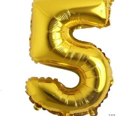 Edge Collections - 34" - Gold - Foil Numbers 5 | Oriental Trading