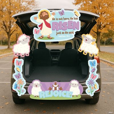 Religious Easter He Has Risen Cardstock Trunk Hop Decorating Kit - 6 Pc ...