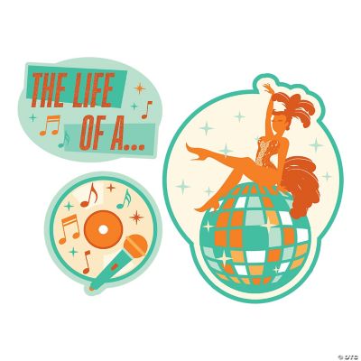 8" – 17 3/4" "The Life of a…" Retro Music-Themed Cardstock Wall Cutouts ...