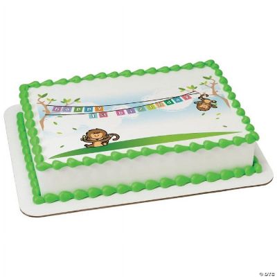1st Birthday Monkeys Edible Icing Image