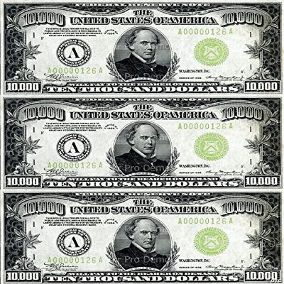10,000 Dollar Bills Edible Icing Image Cake Topper-1/4 Sheet or Larger