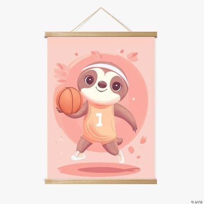 Stella the Slam dunk Sloth Wood Frame Hanger by Dancing Littles Jungle ...