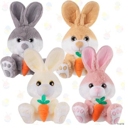 AMITY 4 Packs Multicolor Easter Rabbit Plush Toy Holding a Carrot ...