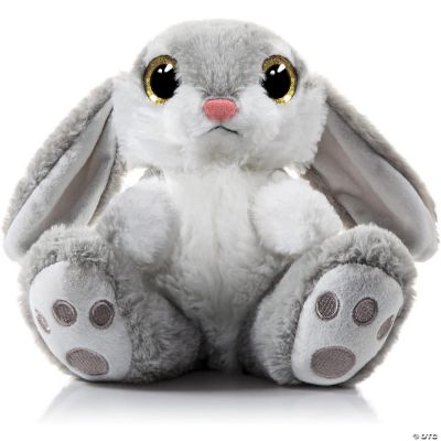 AMITY 4.3 Inch Grey Stuffed Rabbit with Droopy Ears | Oriental Trading