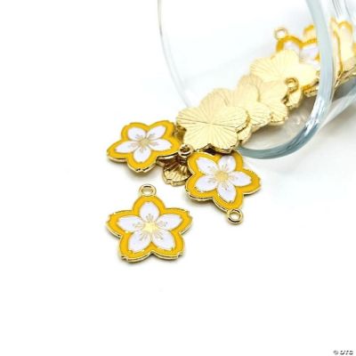 20 Pcs Yellow and White Flower Charms | Oriental Trading