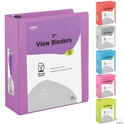 Enday 2 Inch 3-Ring Binder with Clear View Cover and 2 Inside Pockets ...
