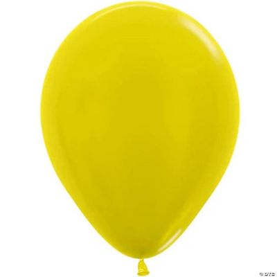 Edge Collections - 11" - Yellow - Metallic Balloons | Oriental Trading