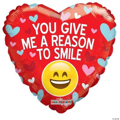 Conver USA - 18" - Red - You Give Me A Reason To Smile Foil Balloon ...
