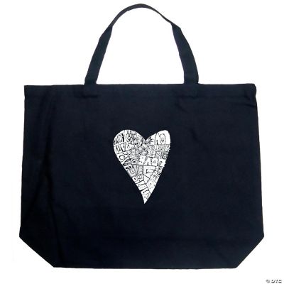 Large Word Art Tote Bag - Lots of Love - 20"W x 15"H x 5"D | Oriental ...