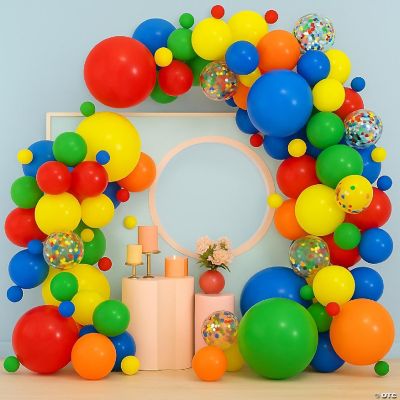 Rainbow Balloon Arch Kit 114 pcs Colorful 18-5" Balloons for Fiesta ...