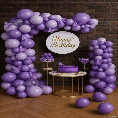 149pcs Purple Balloon Arch Kit Lavender, Lilac, Metallic & Confetti ...