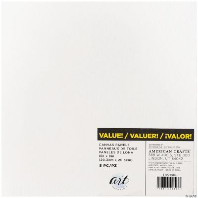 American Crafts Art Supply Basics Panel Pack Canvas 5/Pkg-8"X8 ...