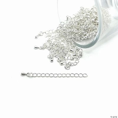 50 Pcs Silver Plated Necklace Extenders | Oriental Trading