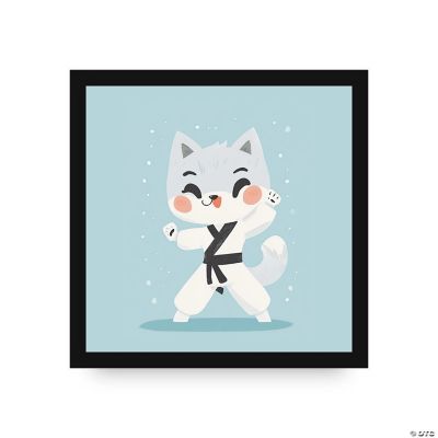 Wade the Warrior Wolf Black Framed Canvas by Dancing Littles Jungle ...