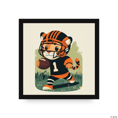 Tucker the Touchdown Tiger Black Framed Canvas by Dancing Littles ...