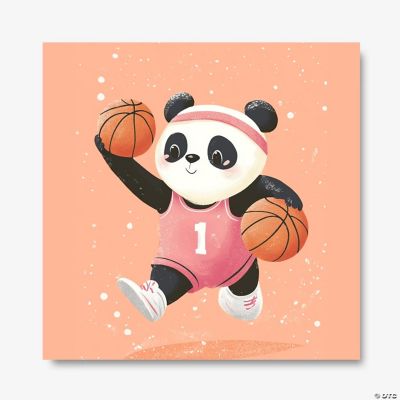 Poppy the Panda Point Guard Gallery Wrapped Canvas by Dancing Littles ...