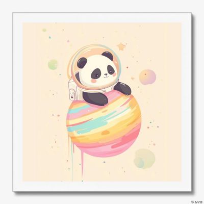 Pandora the Panda White Framed Canvas by Dancing Littles Jungle - Size ...
