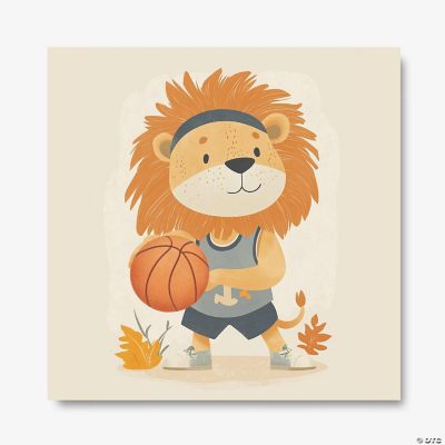 Leon the Slam Dunk Lion Gallery Wrapped Canvas by Dancing Littles ...