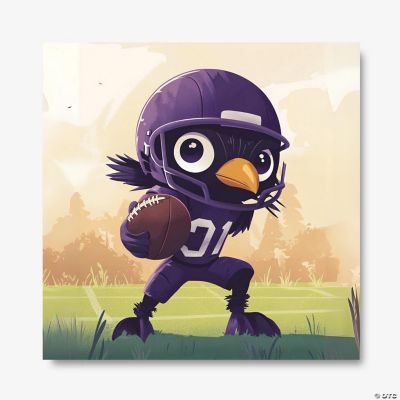 Rex the End-Zone Raven Gallery Wrapped Canvas by Dancing Littles Jungle ...