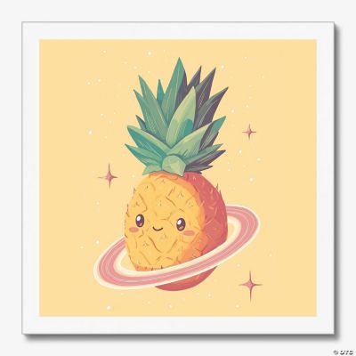 Planet Pineapple White Framed Canvas by Dancing Littles Jungle - Size ...
