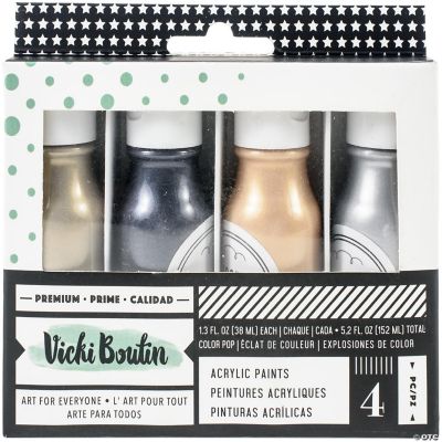 Vicki Boutin Mixed Media Color Pop Acrylic Paint 1.7oz 4/Pkg-Metallics ...