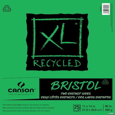 Canson XL Recycled Bristol Paper Pad 11"X14"-25 Sheets | Oriental Trading