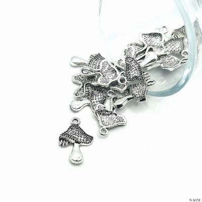 50 Pcs Silver Toadstool Mushroom Charms | Oriental Trading