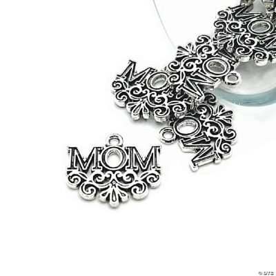 50 Pcs Silver Filigree Mom Charms | Oriental Trading