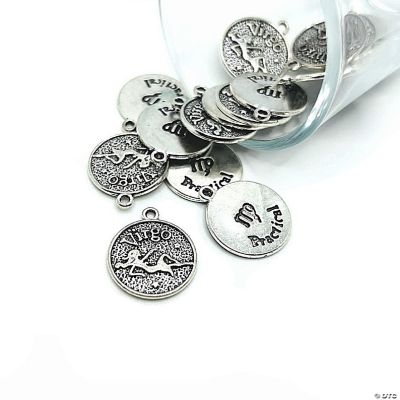 4 Pcs Silver Virgo Zodiac Coin Charms | Oriental Trading