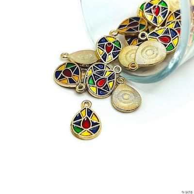 50 Pcs Stained Glass Teardrop Charms | Oriental Trading