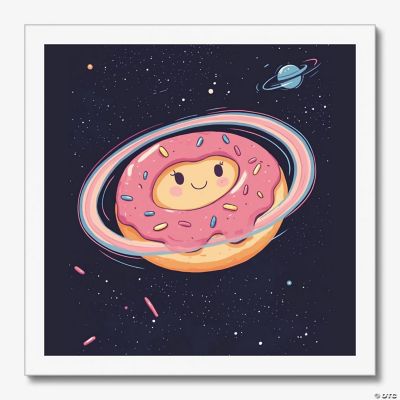 Planet Donut White Framed Canvas by Dancing Littles Jungle - Size 16x24 ...