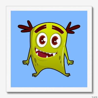Shilo the Shy Monster White Framed Canvas by Dancing Littles Jungle ...