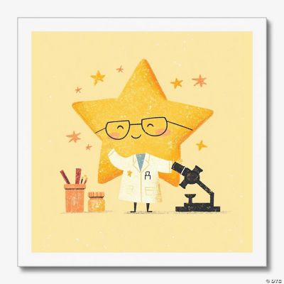 Star Scientist White Framed Canvas by Dancing Littles Jungle - Size ...