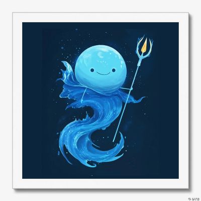 Planet Poseidon White Framed Canvas by Dancing Littles Jungle - Size ...