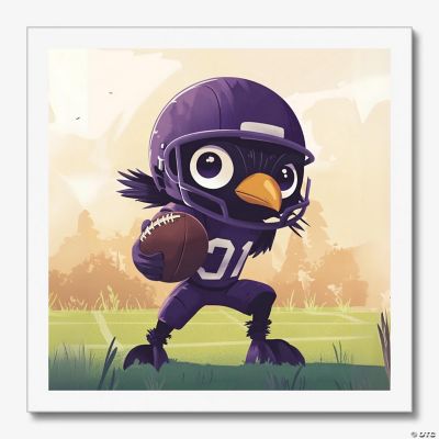 Rex the End-Zone Raven White Framed Canvas by Dancing Littles Jungle ...