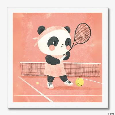 Penelope the Pro Panda White Framed Canvas by Dancing Littles Jungle ...